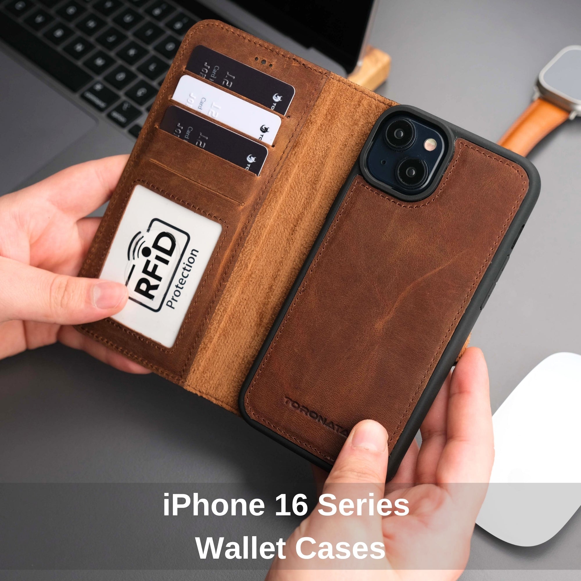 iPhone 16 Series | Leather Wallet Cases - Toronata