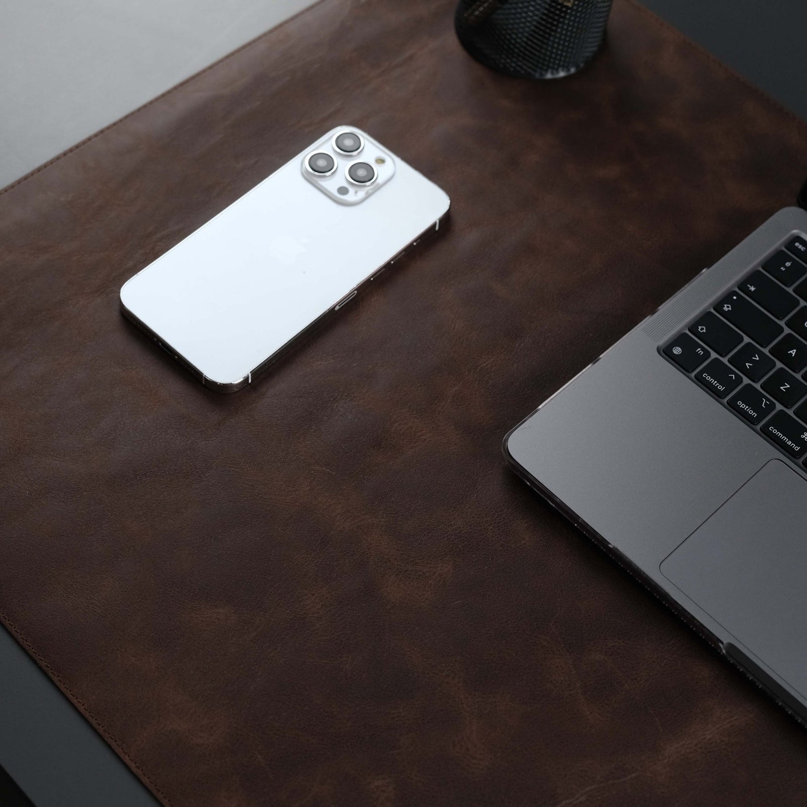Dark Brown Leather Desk Pad | Genuine Calfskin | TORONATA