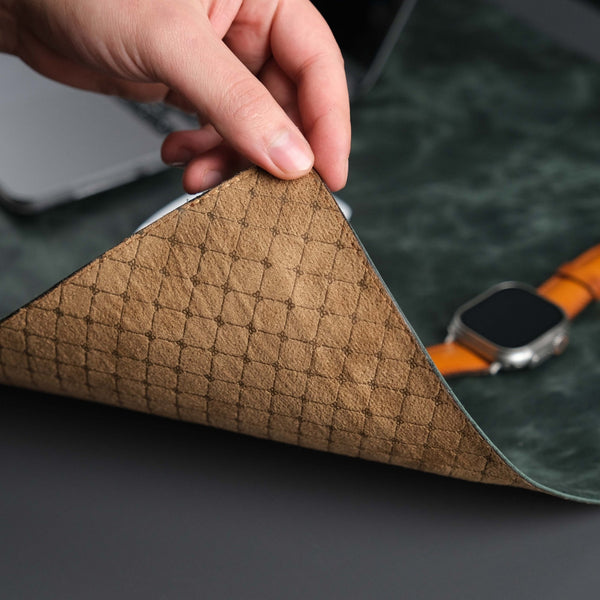 Dark Green Leather Desk Pad | Genuine Calfskin | TORONATA